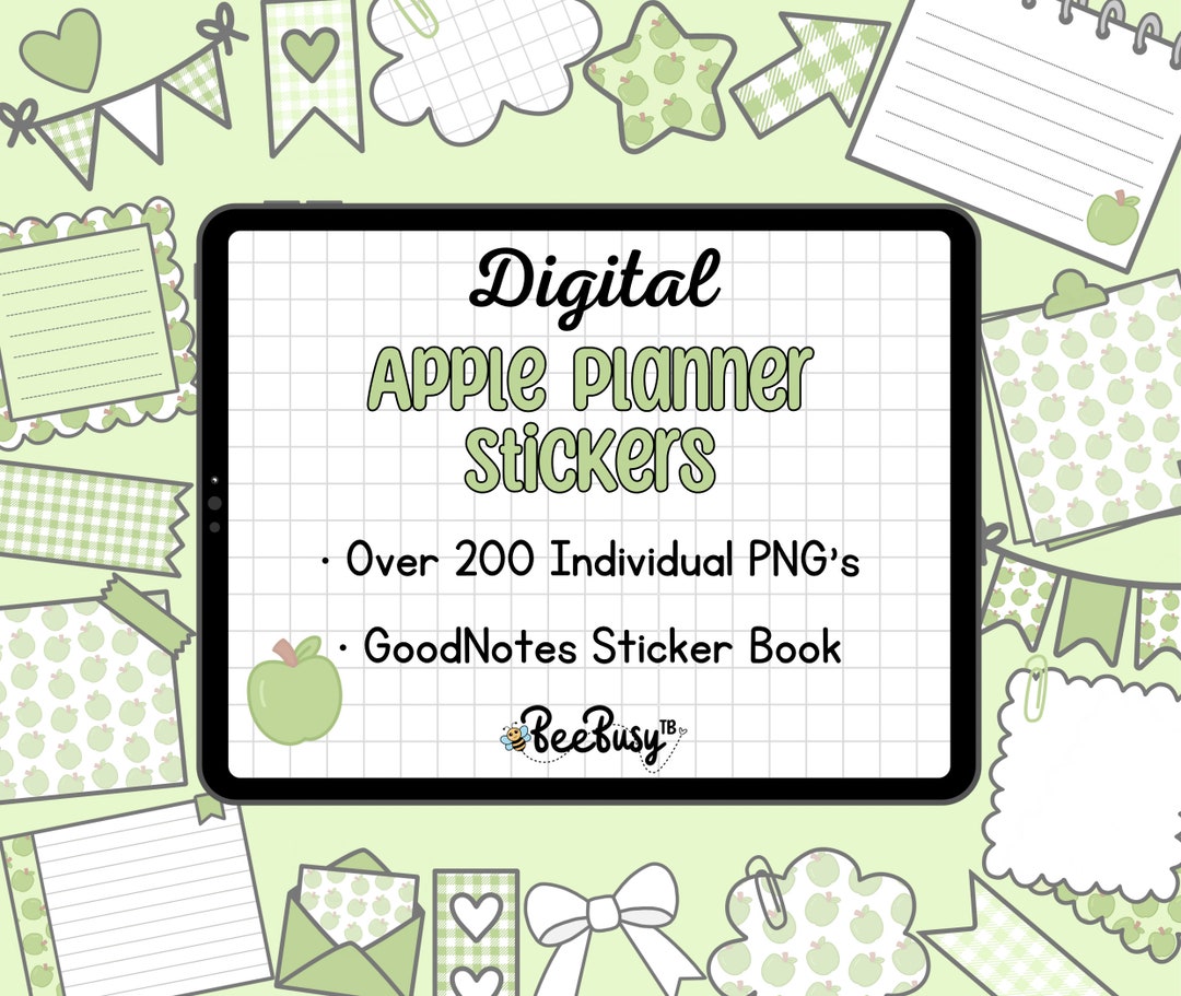 Apple Digital Planner Stickers - PNG | Precropped | Goodnotes Sticker ...