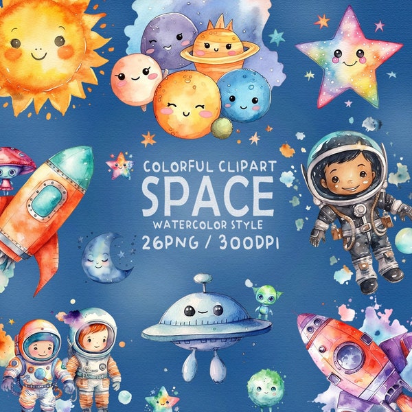 Space Clipart Stickers - Etsy