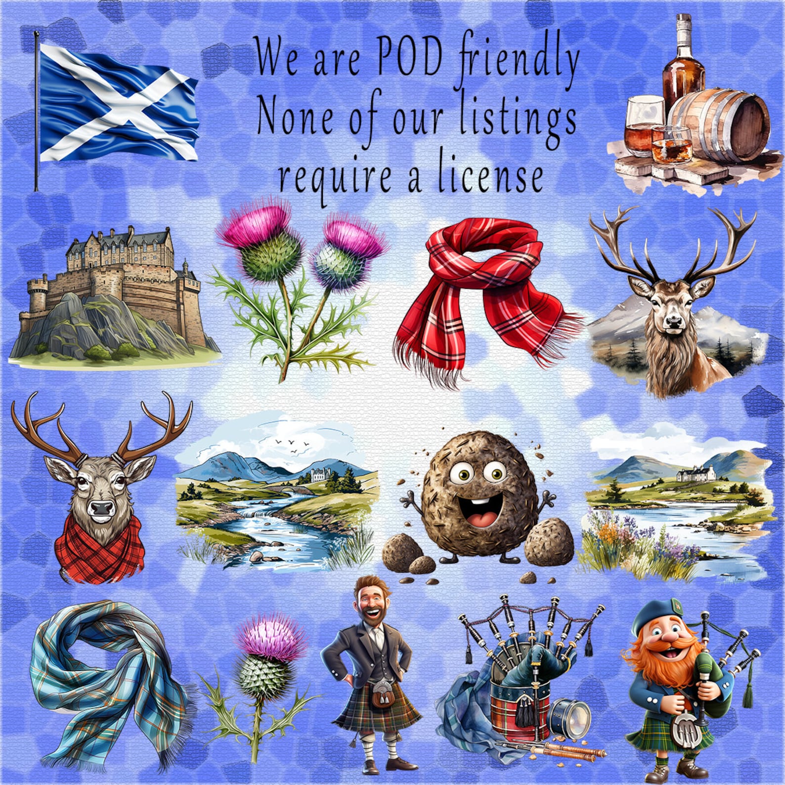 Scotland Clipart Part II - Scottish Images, Whisky Illustrations ...