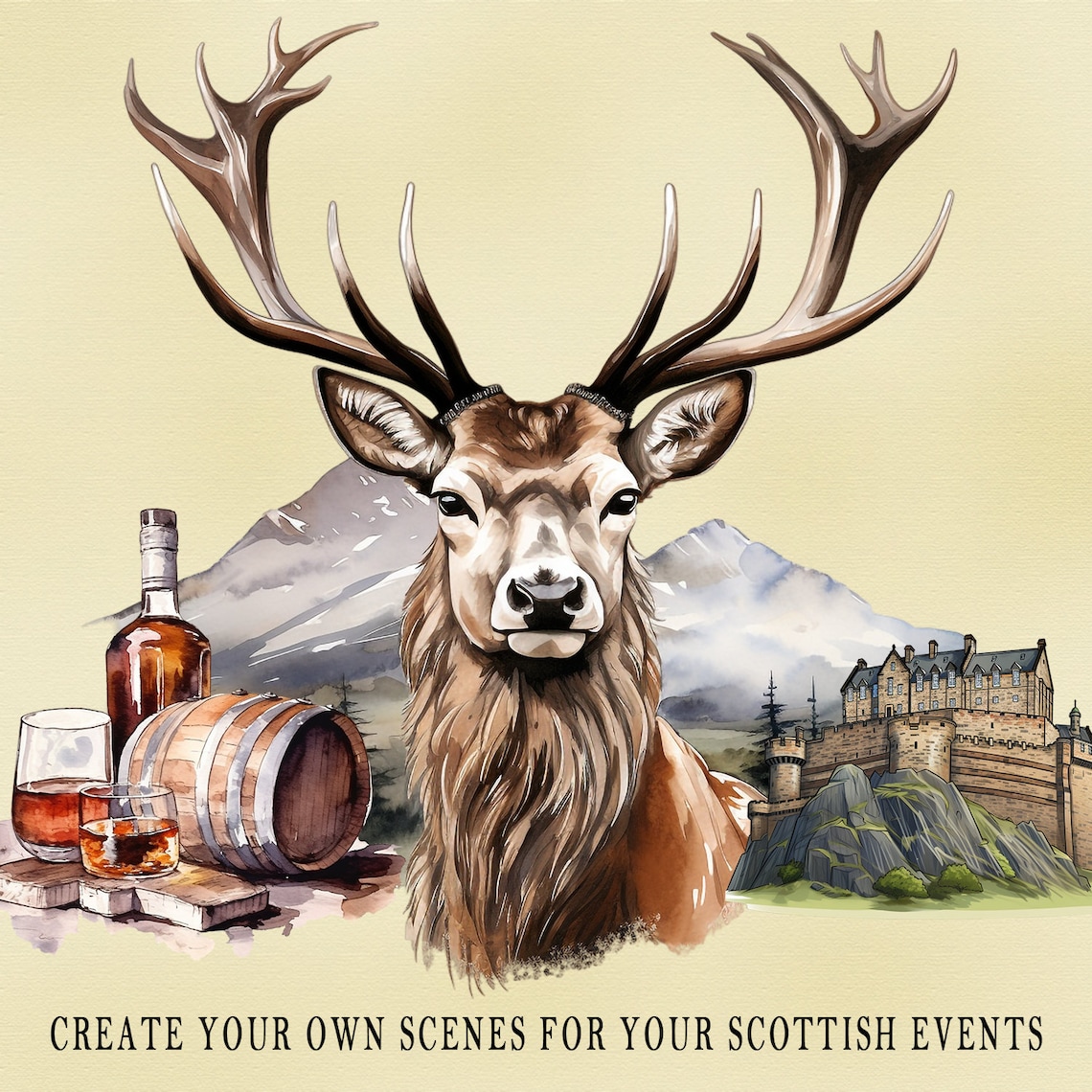 Scotland Clipart Part II - Scottish Images, Whisky Illustrations ...