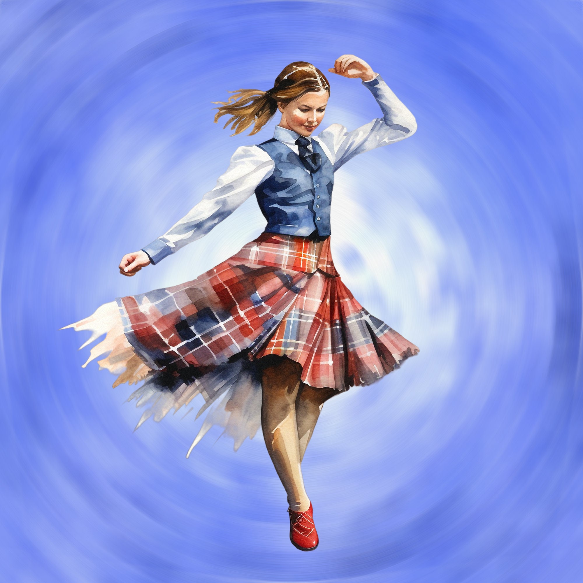 Watercolor Scotland Clipart - Scottish Images, Highland Dancing, Tartan ...