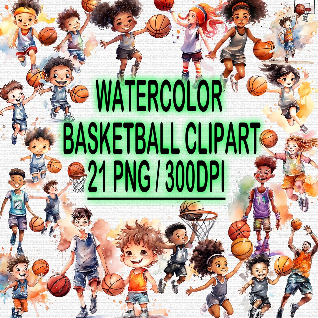 Vibrant Watercolor Basketball Clip Art: Add Artistic Flair to Your ...