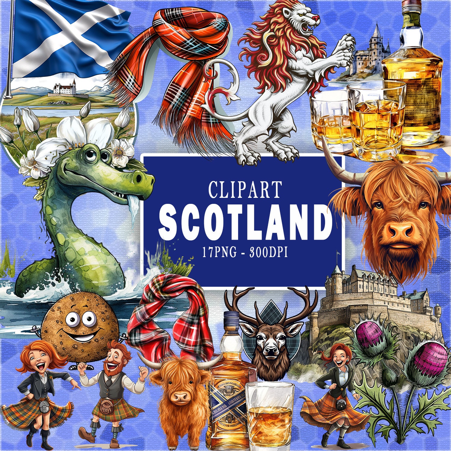 Scotland Clipart - Scottish Images, Whisky Illustrations, Tartan ...