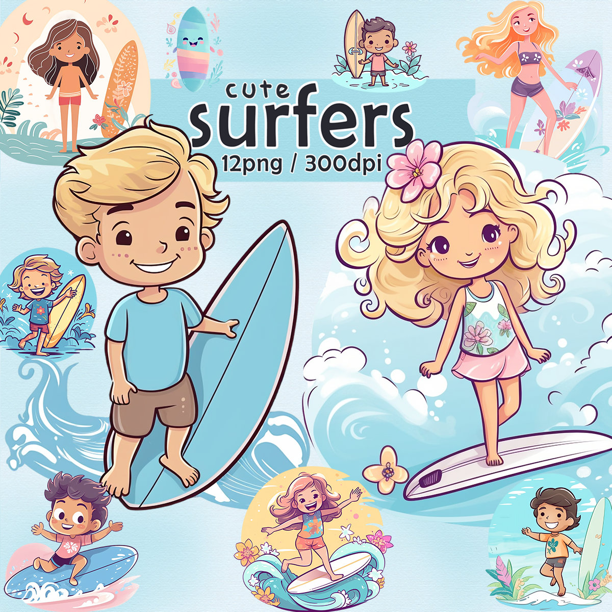 Cute Little Clip Art Surf
