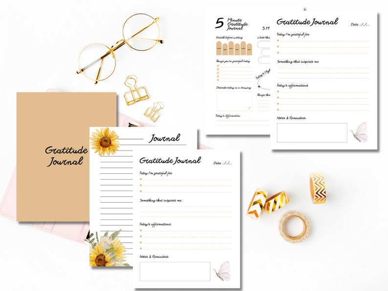 Printable Gratitude Journal Digital Download Self-care, Mindfulness ...