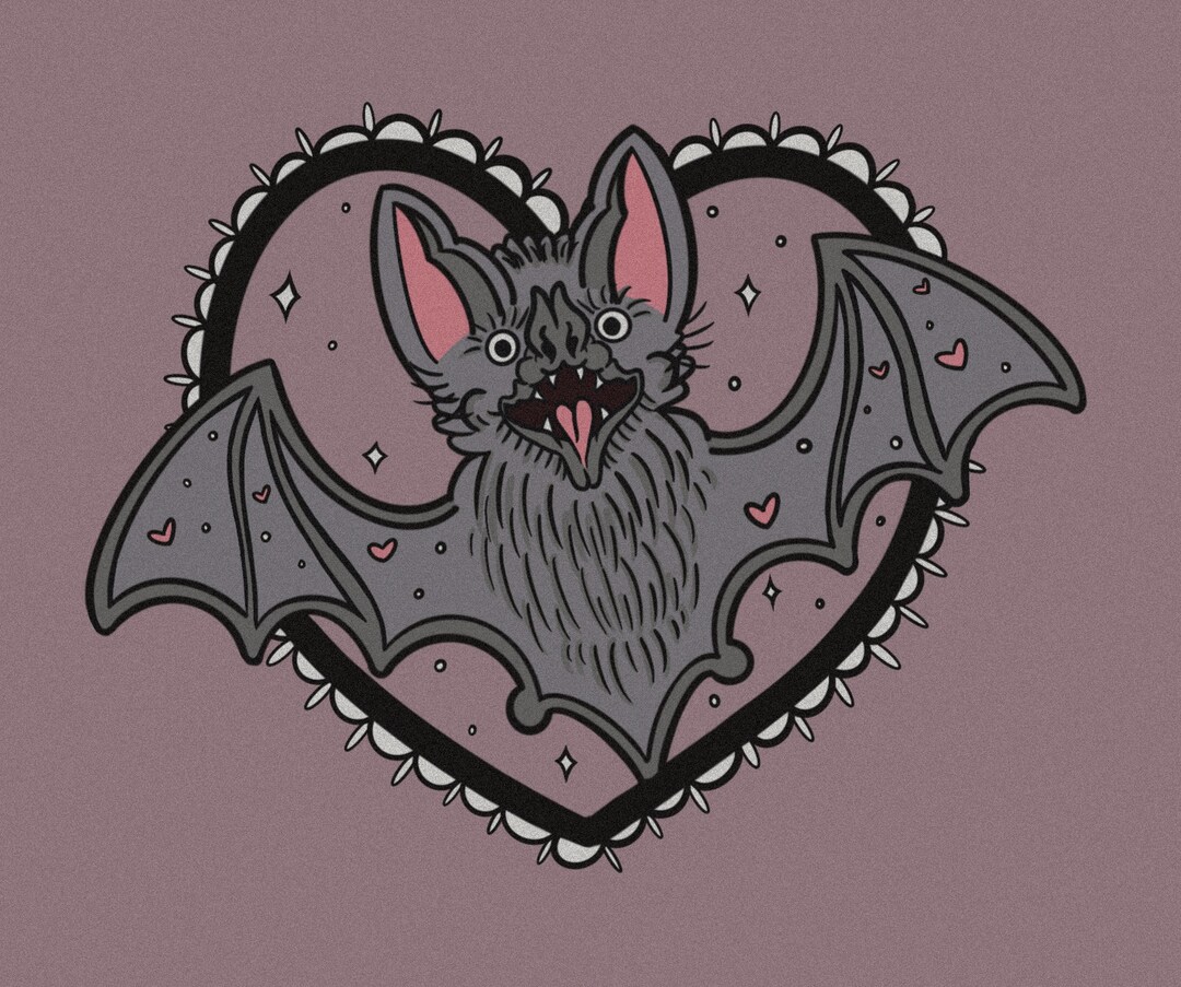 Cute Bat Traditional Tattoo Style Art Print - Etsy