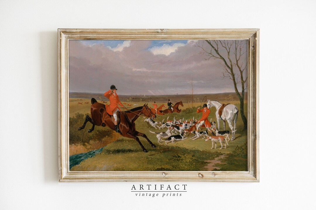 Fox Hunting Art / Vintage Painting of Fox Hunt / Equestrian Art / Fox ...
