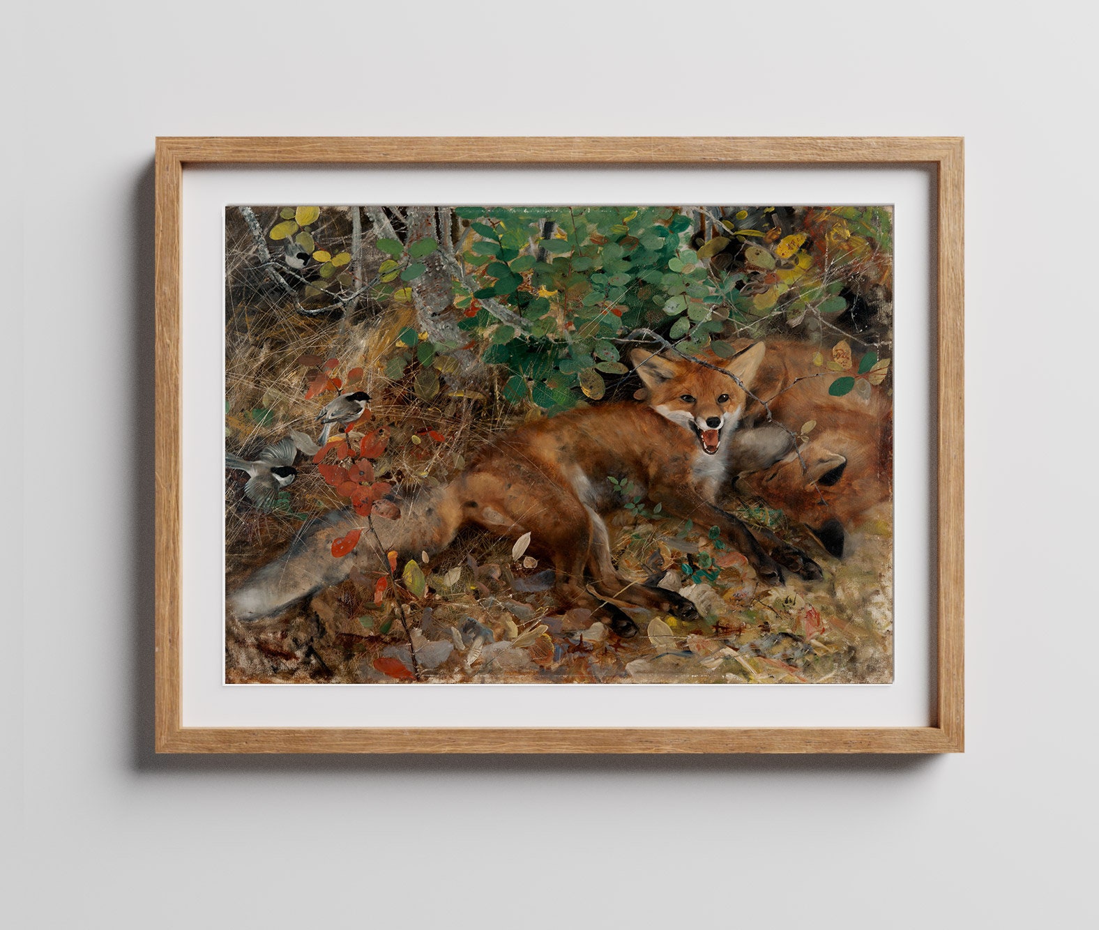 Vintage Fox Painting / Rustic Nature Wall Art / Animal Art Print ...
