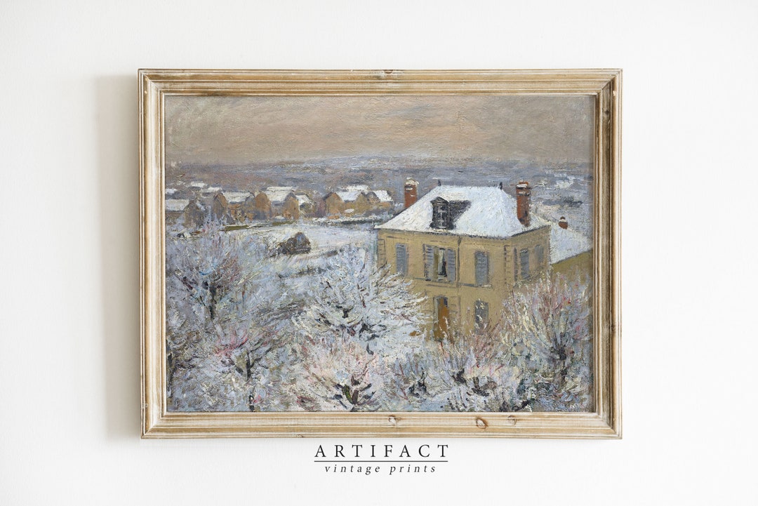 Vintage Winter House Painting / Winter Landscape / Cozy Winter Decor ...