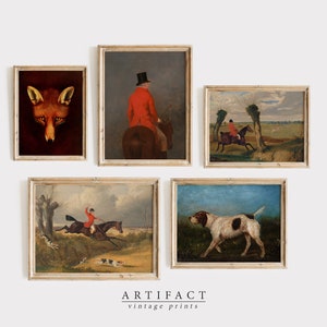 Fox Hunting Art Prints / Huntsmen and Hounds / English Vintage Hunt ...