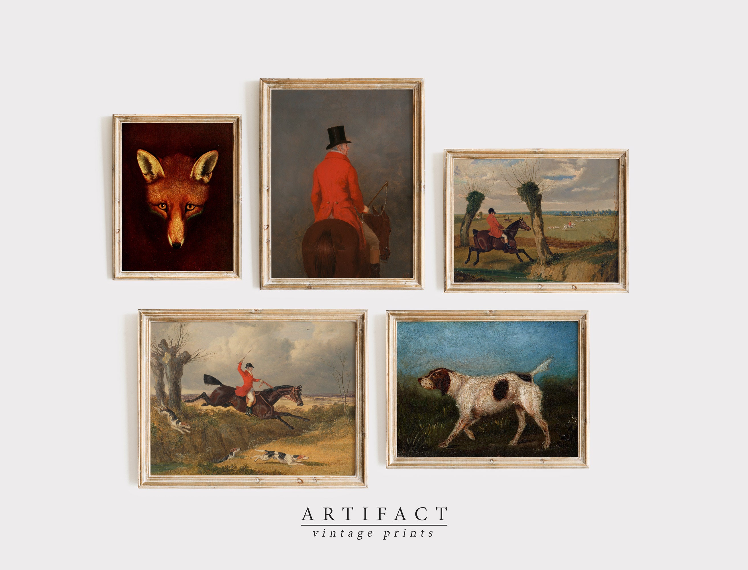 Fox Hunting Art Prints / Huntsmen and Hounds / English Vintage Hunt ...