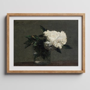 Still Life of White Roses / Wall Decor / Roses Oil Painting / Vintage ...