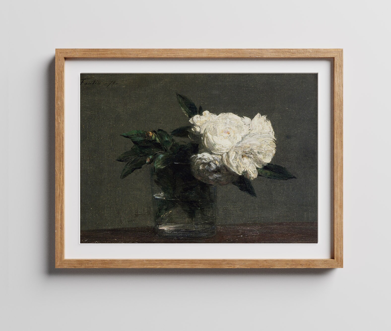 Still Life of White Roses / Wall Decor / Roses Oil Painting / Vintage ...