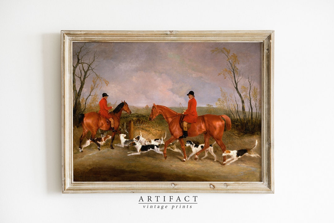 Huntsmen With Hounds / Vintage Fox Hunting Print / Equestrian Art / Dog ...