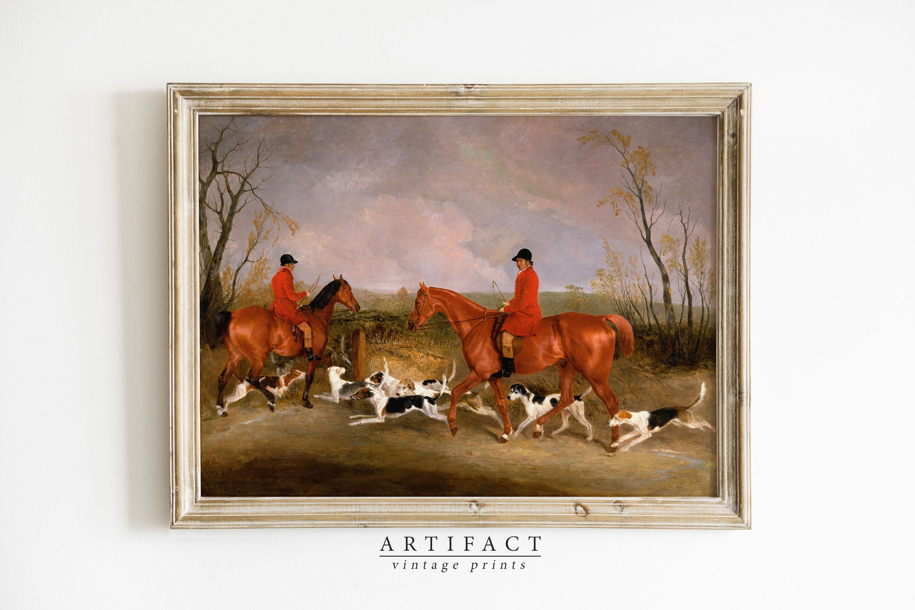 Huntsmen With Hounds / Vintage Fox Hunting Print / Equestrian Art / Dog ...