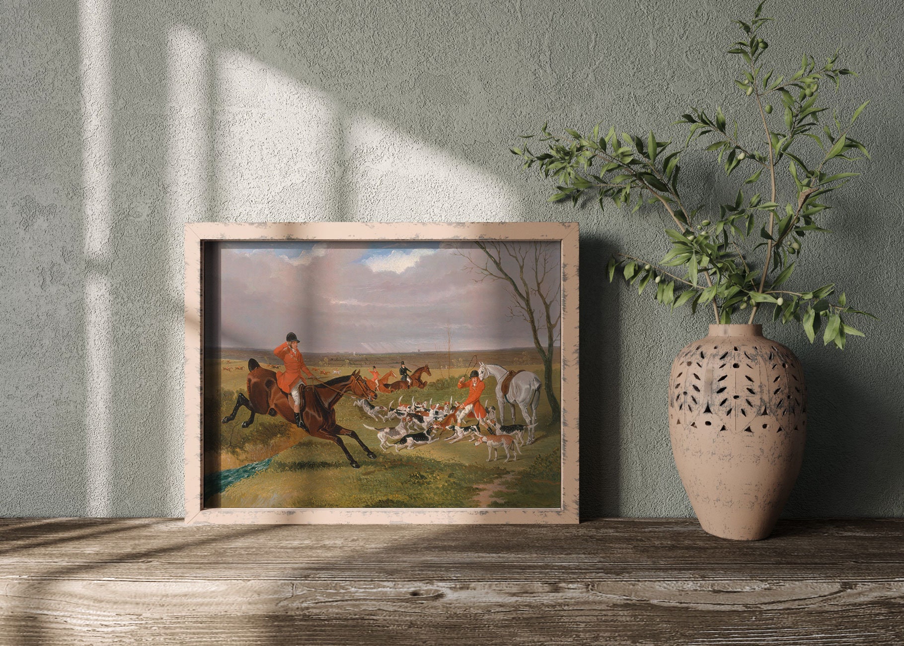Fox Hunting Art / Vintage Painting of Fox Hunt / Equestrian Art / Fox ...