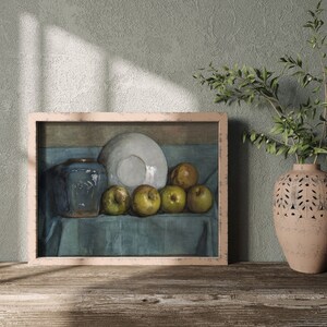 Antique Still Life Oil Painting / Neutral Decor Art Print / Kitchen ...