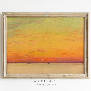 Vintage Serene Coastal Painting / Antique Seascape / Coastal Beach ...