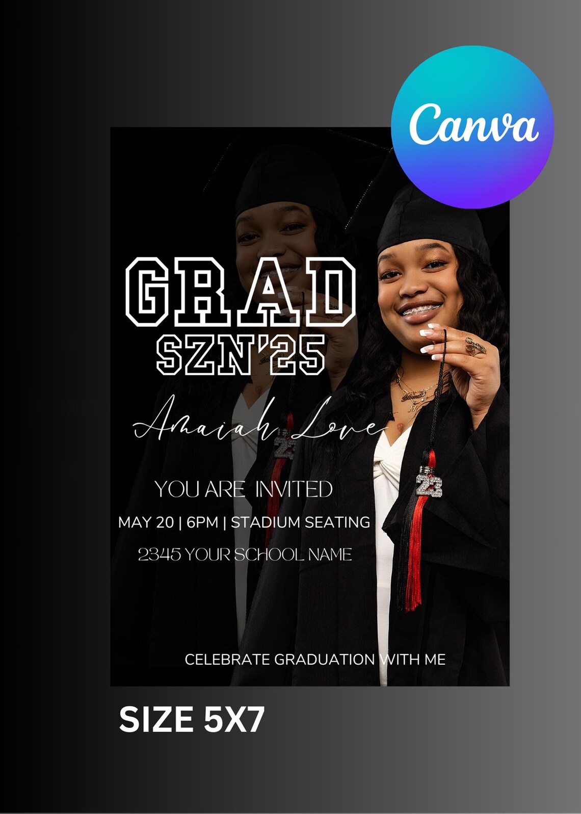 Graduation Day Flyer Editable Grad Party Invitation Flyer Graduation ...