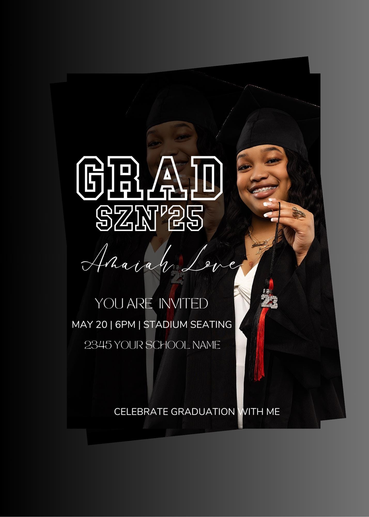 Graduation Day Flyer Editable Grad Party Invitation Flyer Graduation ...