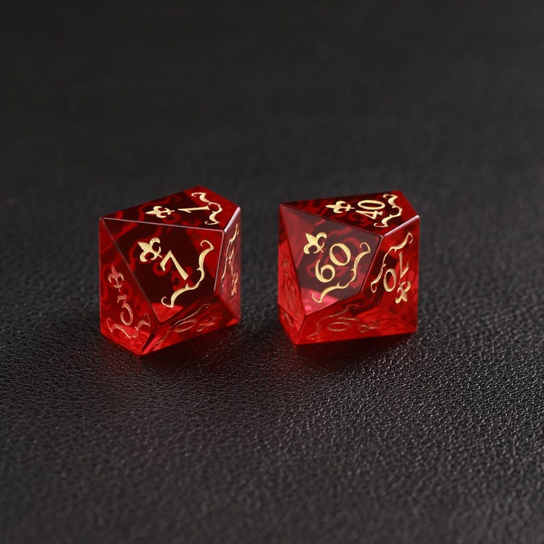 Red Garnet DND Dice Set (birthday Gift), Dice Set, Dungeons & Dragons ...
