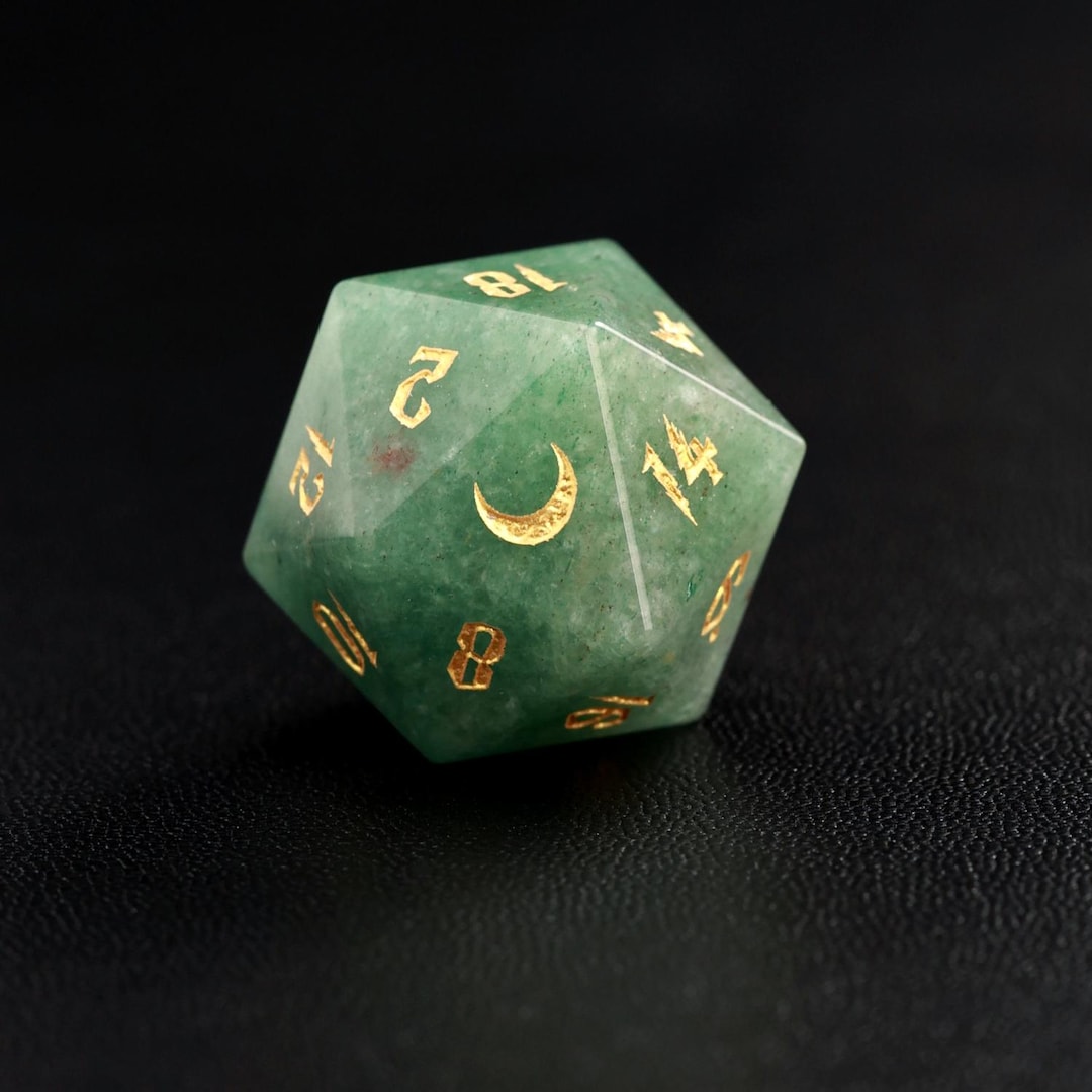 Green Jade DND Dice Set, Aventurine Sharp Edge D&D Dice Set, Dungeons ...