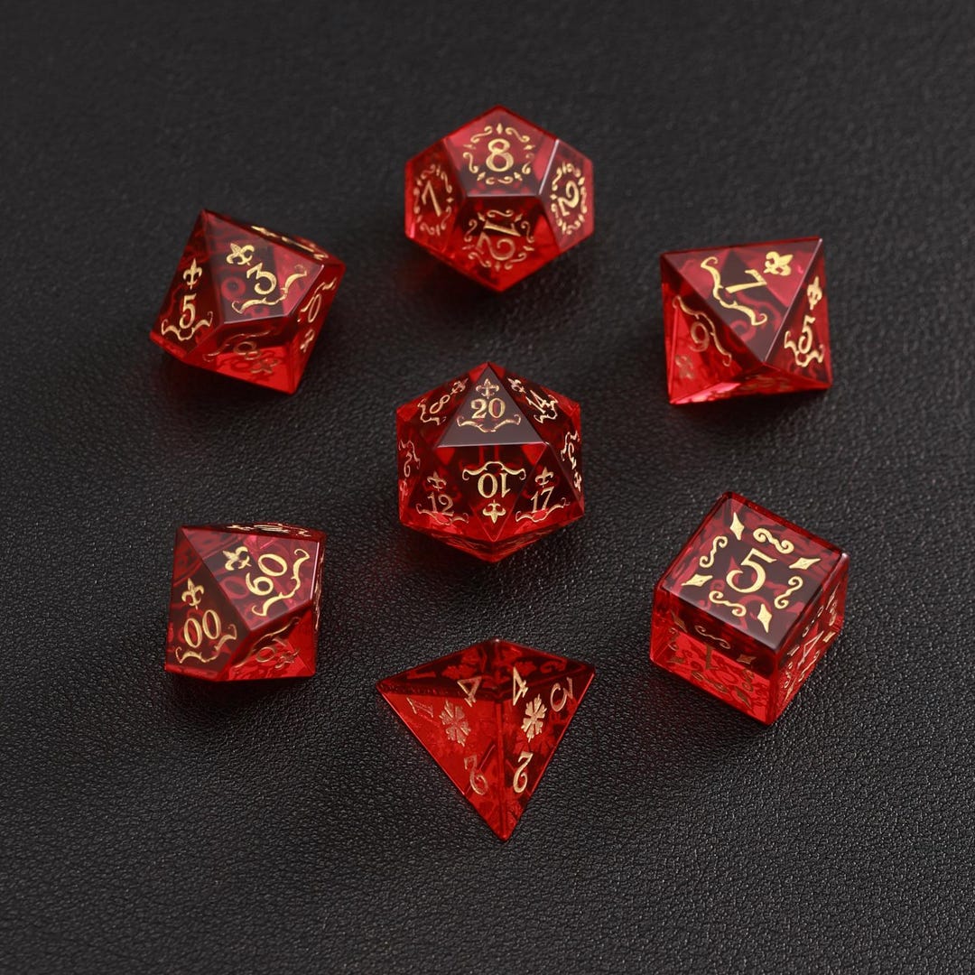 Red Garnet DND Dice Set (birthday Gift), Dice Set, Dungeons & Dragons ...