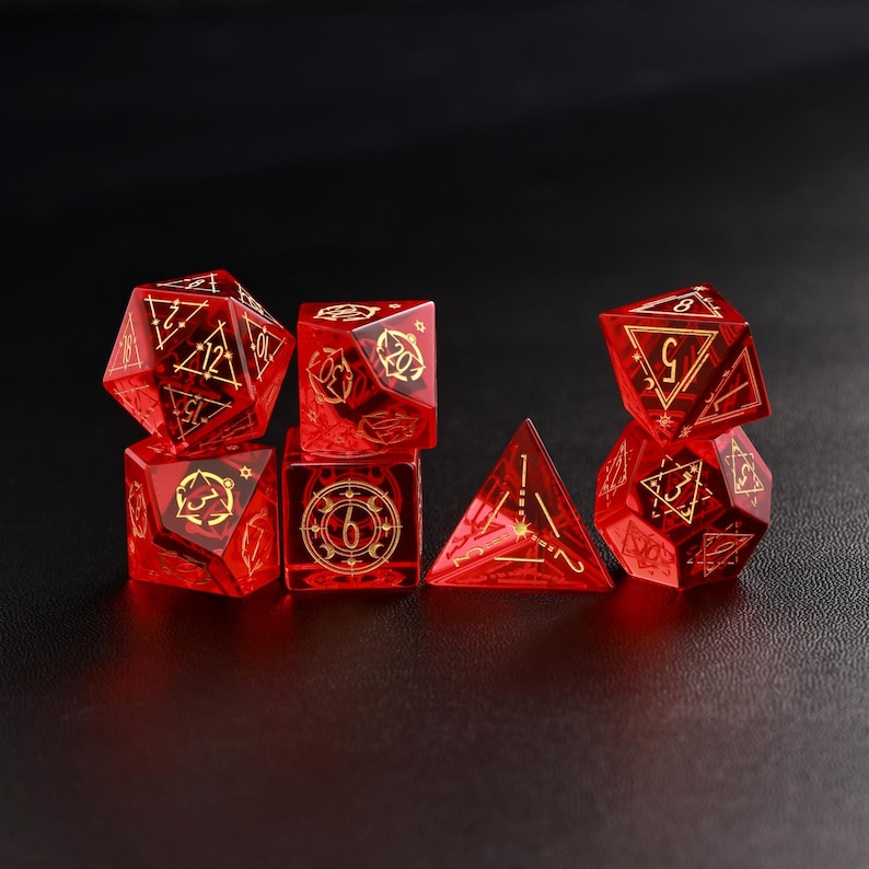 Red Garnet DND Dice Set (birthday Gift), Dice Set, Dungeons & Dragons ...
