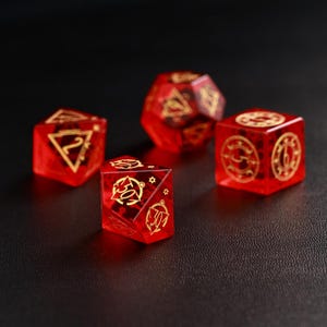 Red Garnet DND Dice Set (birthday Gift), Dice Set, Dungeons & Dragons ...