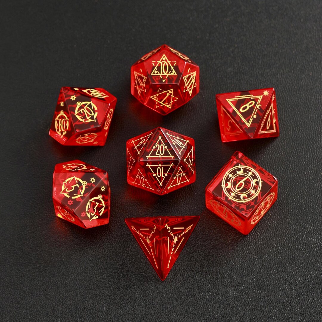 Red Garnet DND Dice Set (birthday Gift), Dice Set, Dungeons & Dragons ...