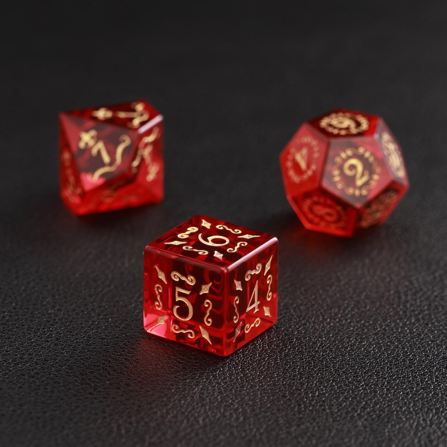 Red Garnet DND Dice Set (birthday Gift), Dice Set, Dungeons & Dragons ...
