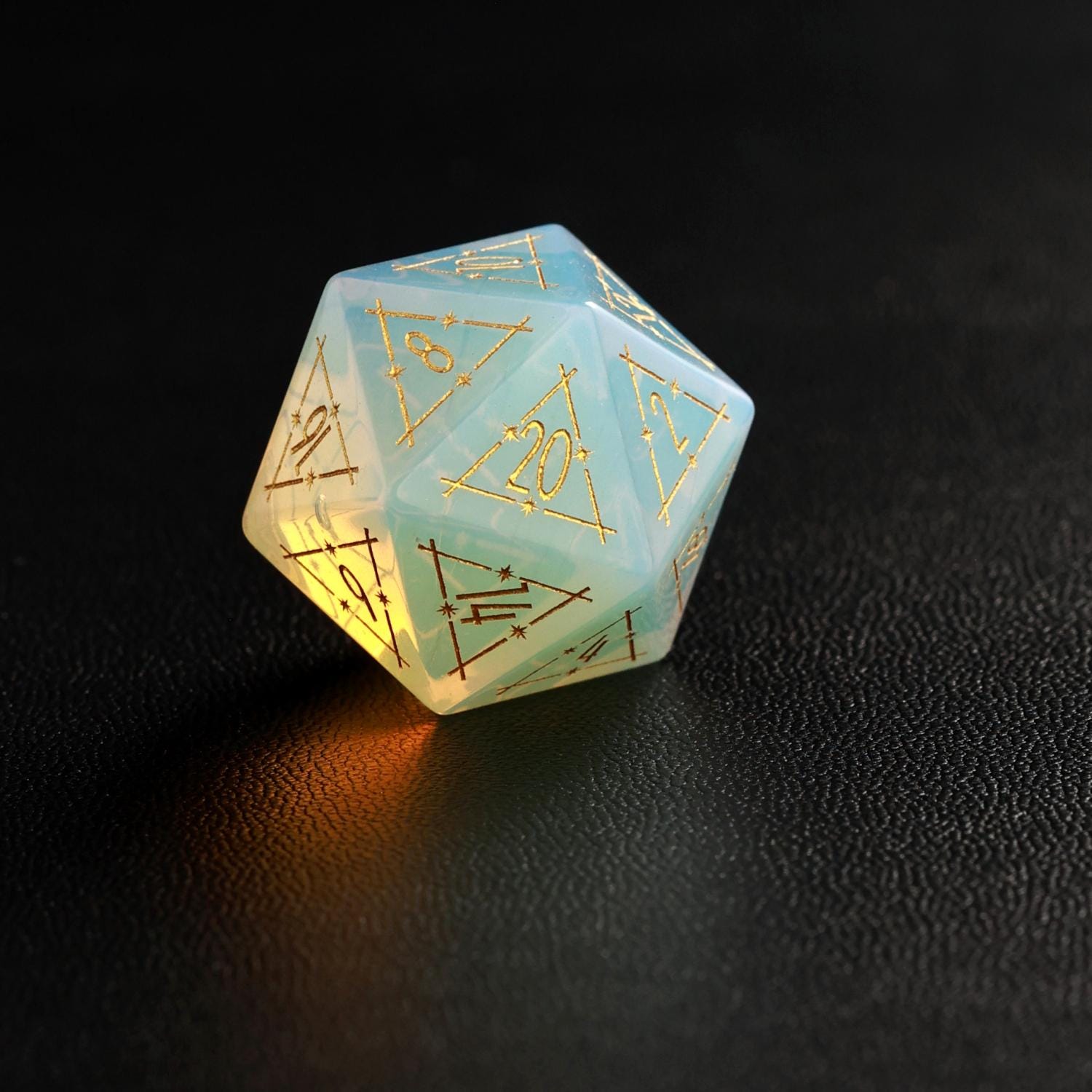Carved Opal DND Dice Set - Hand Carved Gems for Dungeons & Dragons, RPG ...
