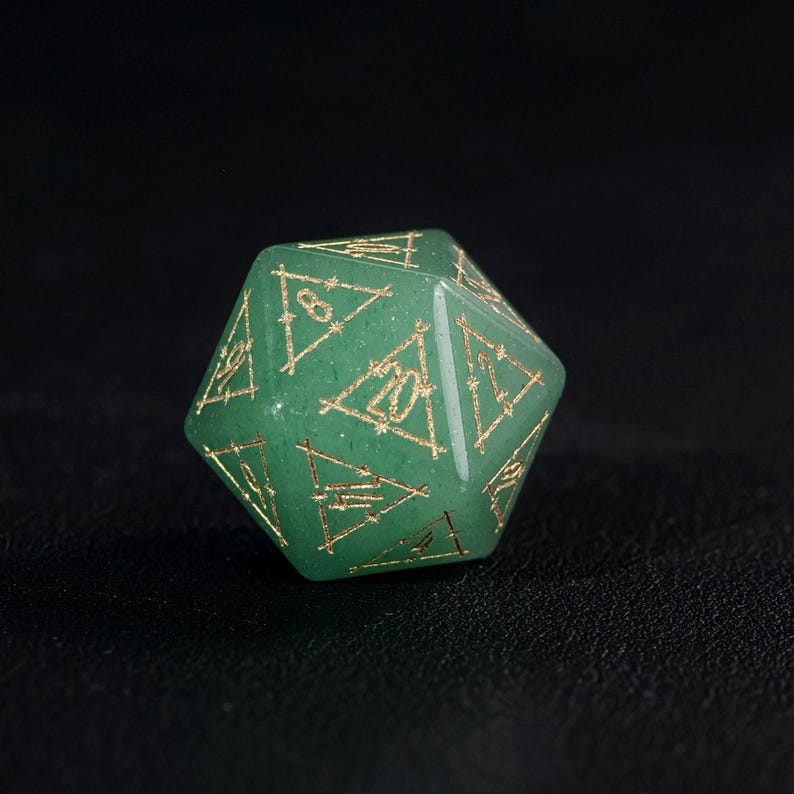 Green Jade DND Dice Set, Aventurine Sharp Edge D&D Dice Set, Dungeons ...