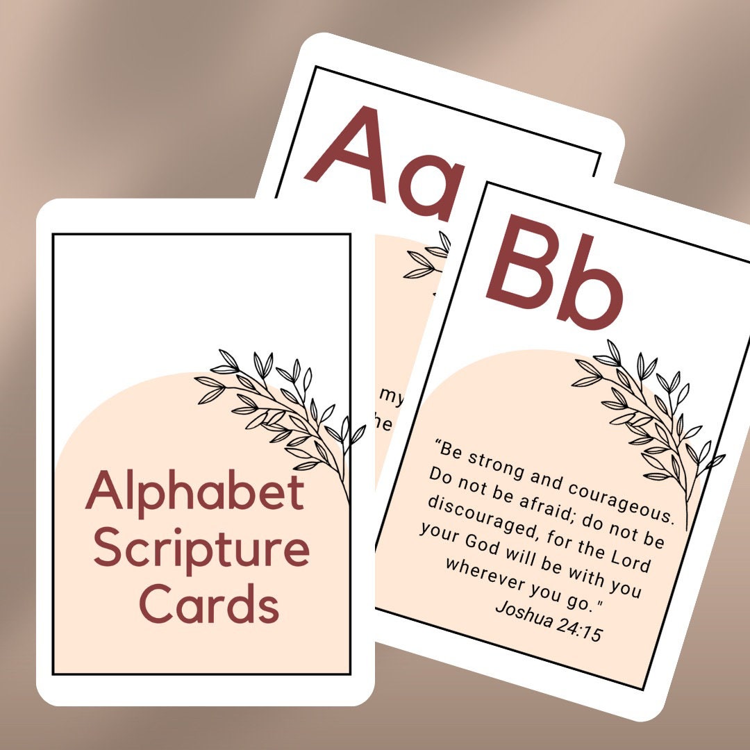 Neutral Alphabet Scripture Flashcards - Etsy