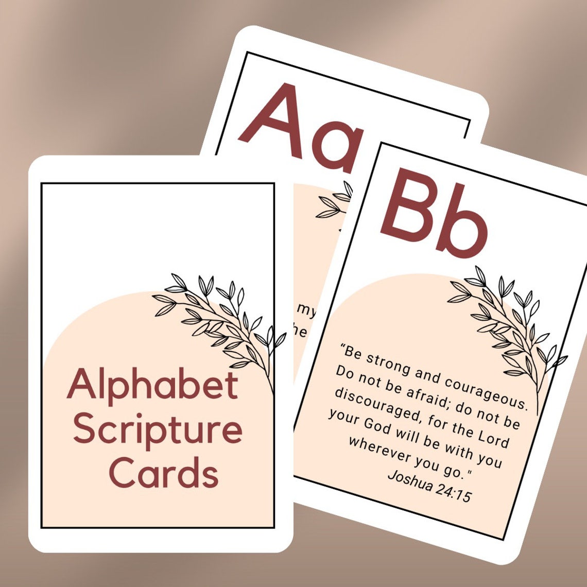 Neutral Alphabet Scripture Flashcards - Etsy