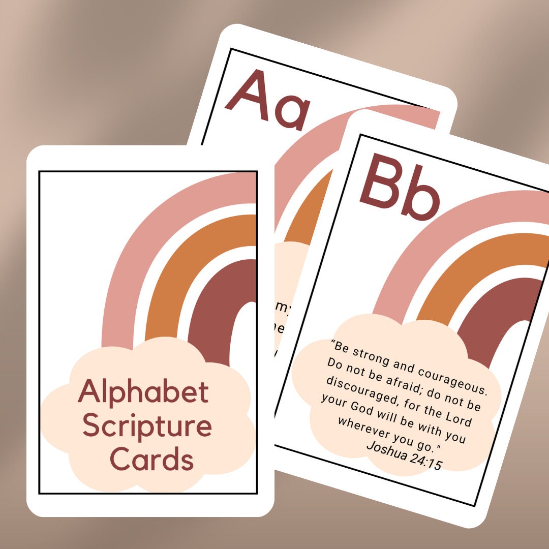 Rainbow Alphabet Scripture Flashcards - Etsy