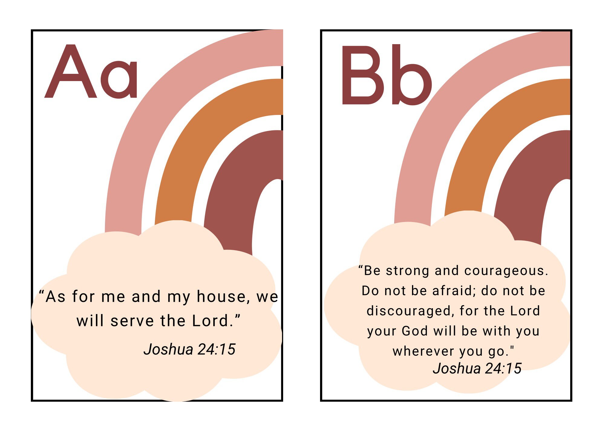 Rainbow Alphabet Scripture Flashcards - Etsy