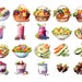 Watercolor Healthy Food Clipart: 47 PNG Graphics (digital Download) - Etsy