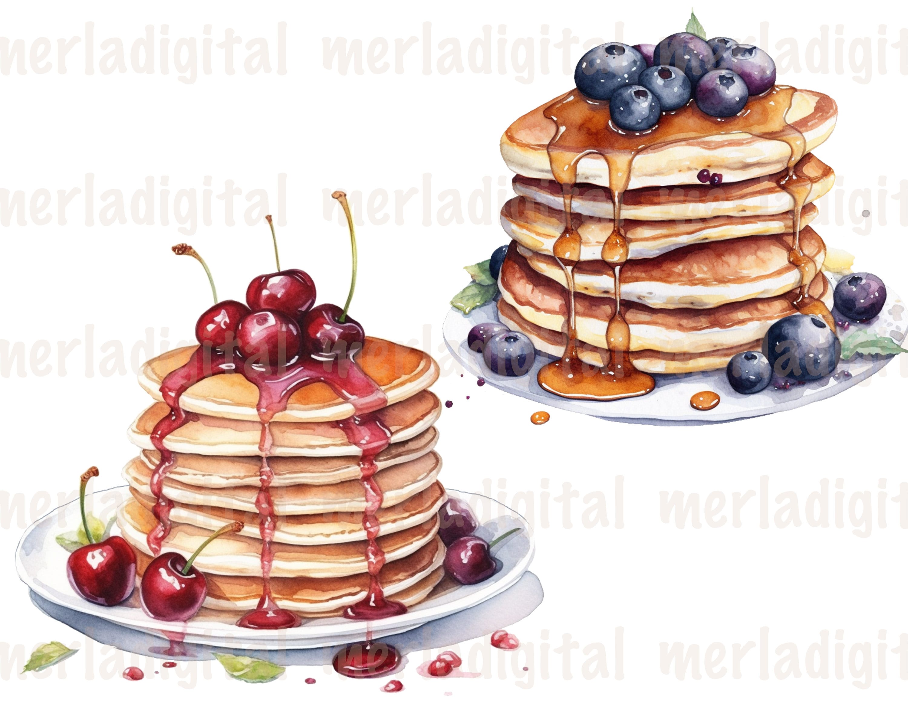 Watercolor Pancake Clipart Breakfast Cute Png Clipart Fruits Chocolate ...