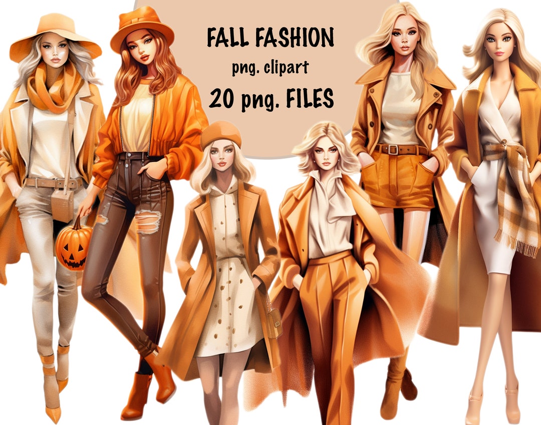 Fall Fashion Clipart, Watercolor Autumn Girls Clipart, Fashion Girls ...