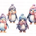 Cute Penguin Clipart Watercolor Penguin Illustration Winter - Etsy