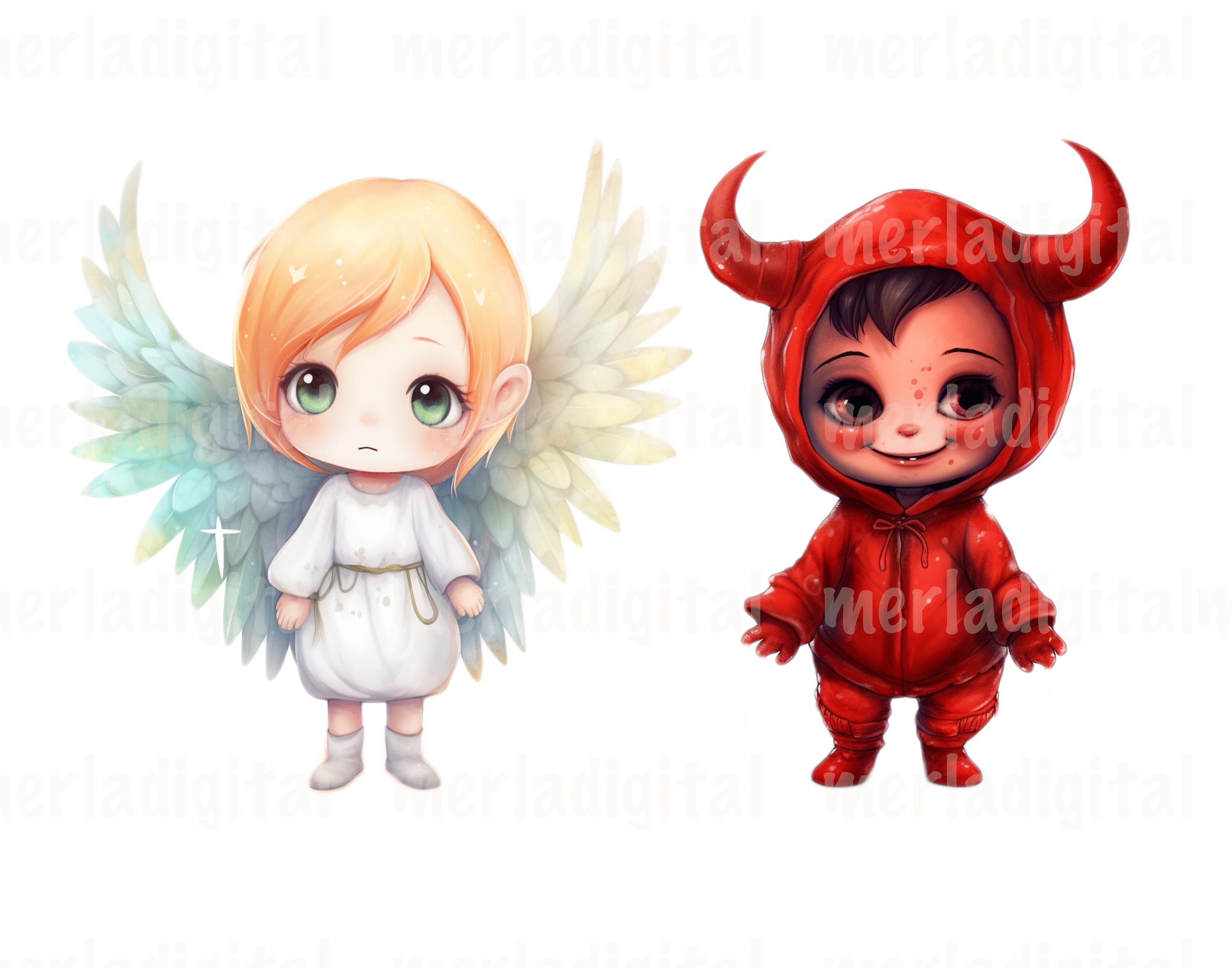 Halloween Watercolor Cute Zombie Clipart Vampire Wizard Angel - Etsy