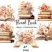 Floral Book Clipart Vintage Book Stack Png Watercolor Clipart Fantasy ...
