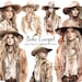 Watercolor Western Clip Art Bundle Cowgirl Png Western Boho Clipart ...