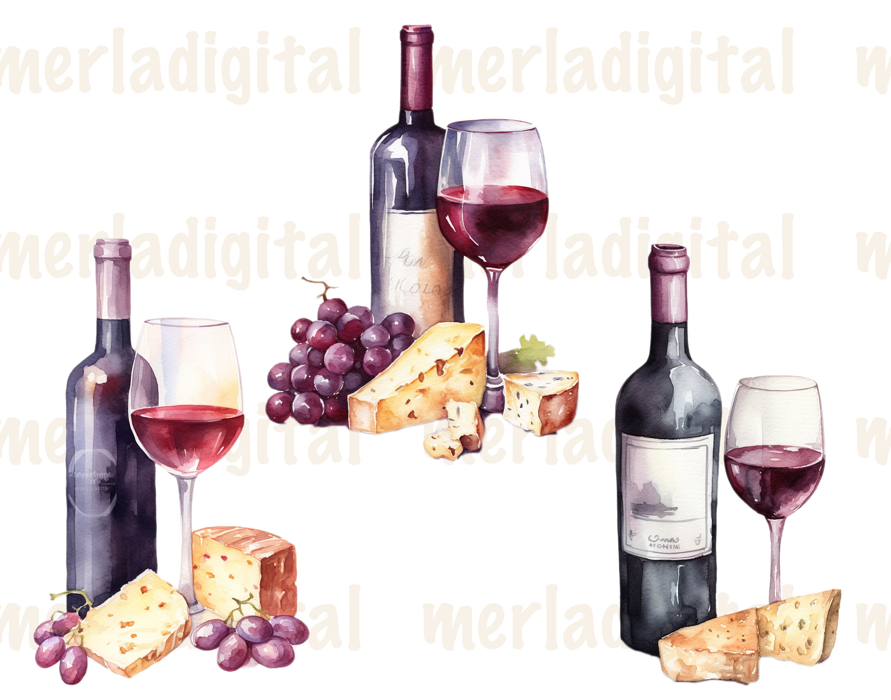Watercolor Red Wine Clipart Png Wine and Cheese Minimal Red Wine ...