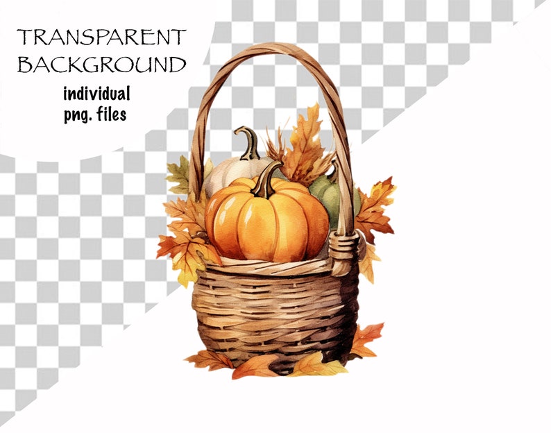 Autumn Harvest Clipart Watercolor Pumpkin Clipart Fall - Etsy