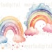 Watercolor Rainbows Clipart, Cute Nursery Watercolor Clip Art Png ...