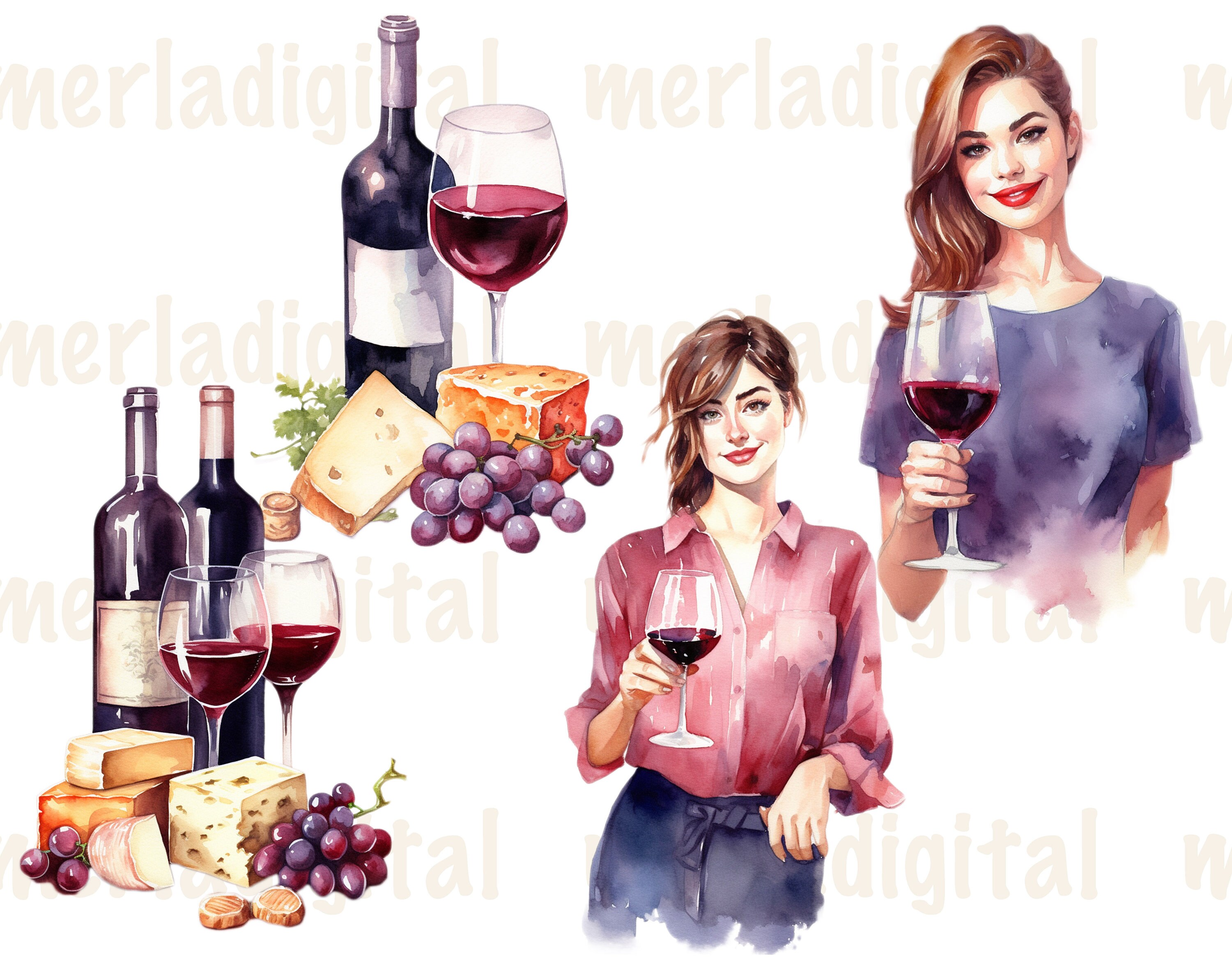 Watercolor Red Wine Clipart Png Wine and Cheese Minimal Red Wine ...