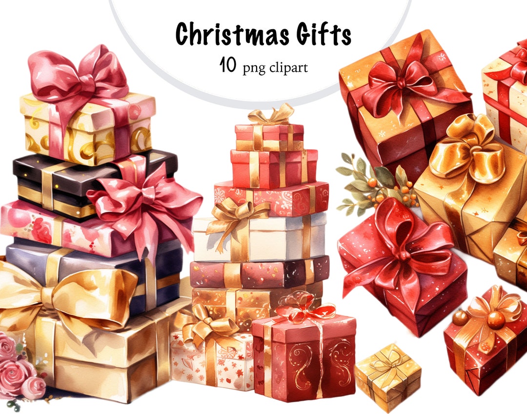 Christmas Gifts Clipart Holiday Christmas Presents PNG Clipart ...
