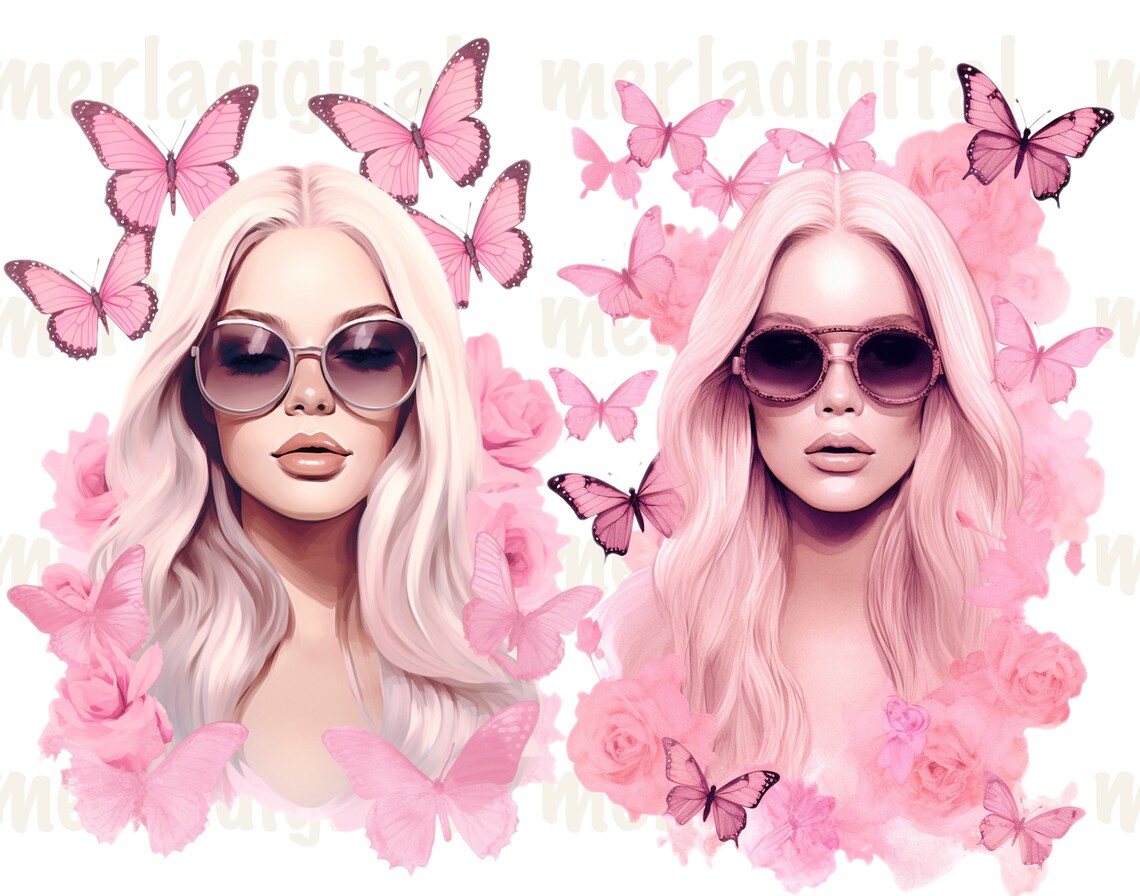 Barbie Watercolor Clipart Bundle Pretty Girls Blonde - Etsy